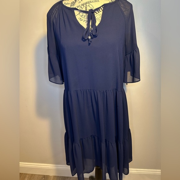 Robbie Bee | Dresses | Robbie Bee Blue Midi Sundress With Flutter ...